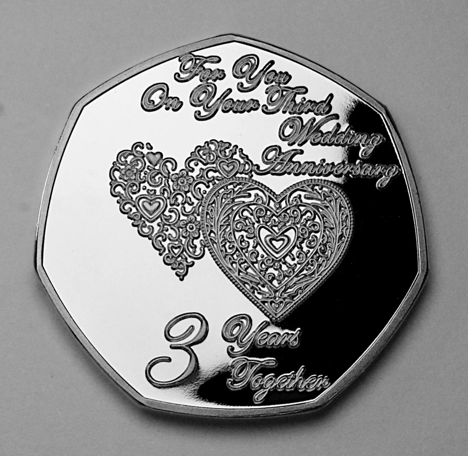 For You on YOUR 3rd WEDDING ANNIVERSARY Silver Commemorative. Gift ...