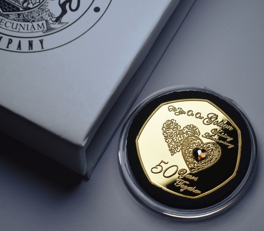 On Our 50th GOLDEN WEDDING ANNIVERSARY Commemorative With Diamante ...