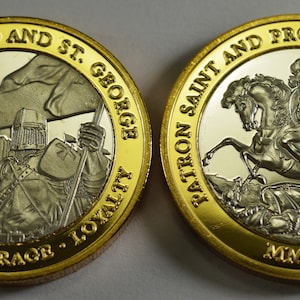St George and the Dragon 'dual Metal' Silver and 24ct Gold ...