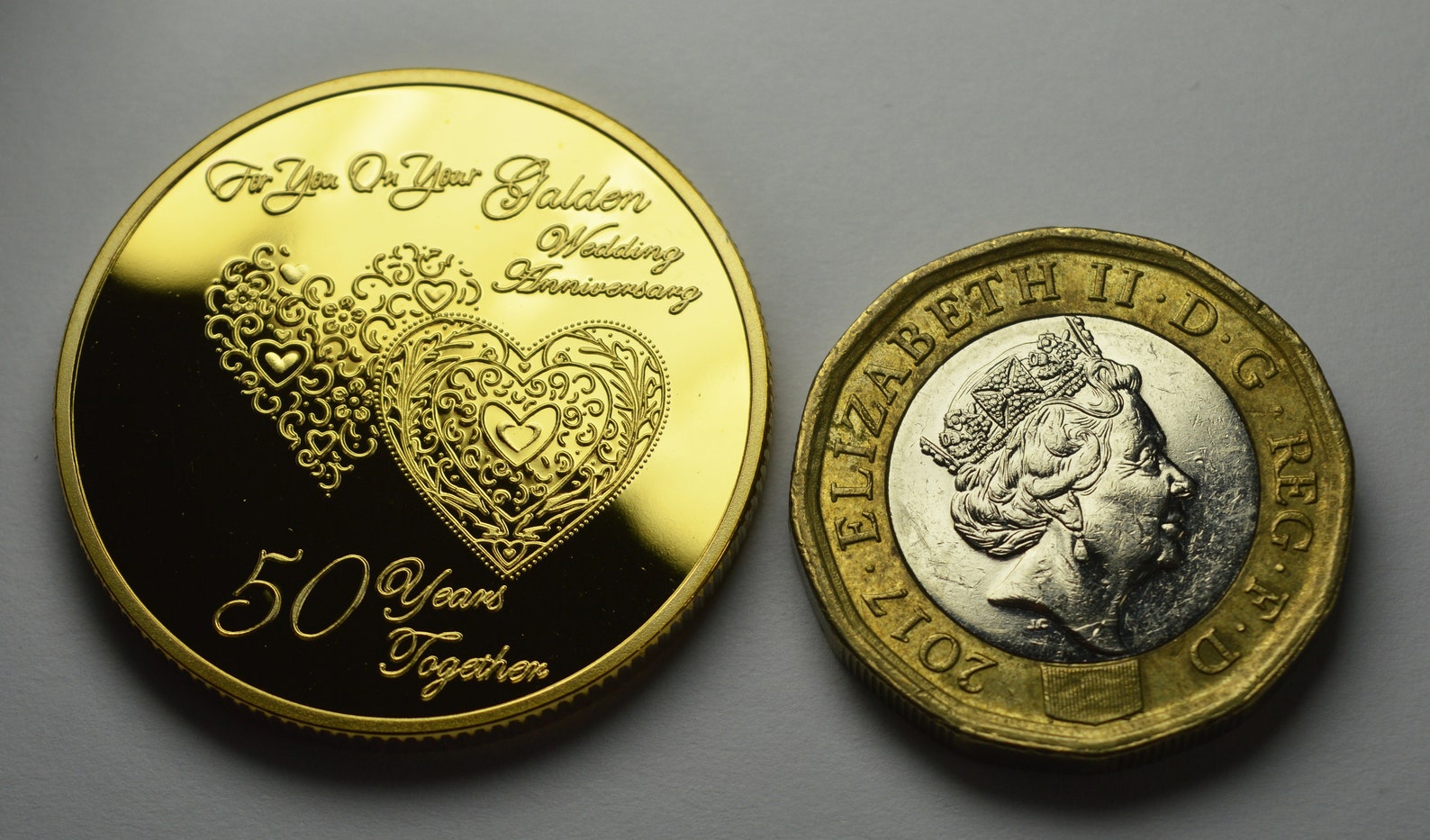 50th GOLDEN WEDDING ANNIVERSARY 24ct Gold Commemorative. Gift/present ...