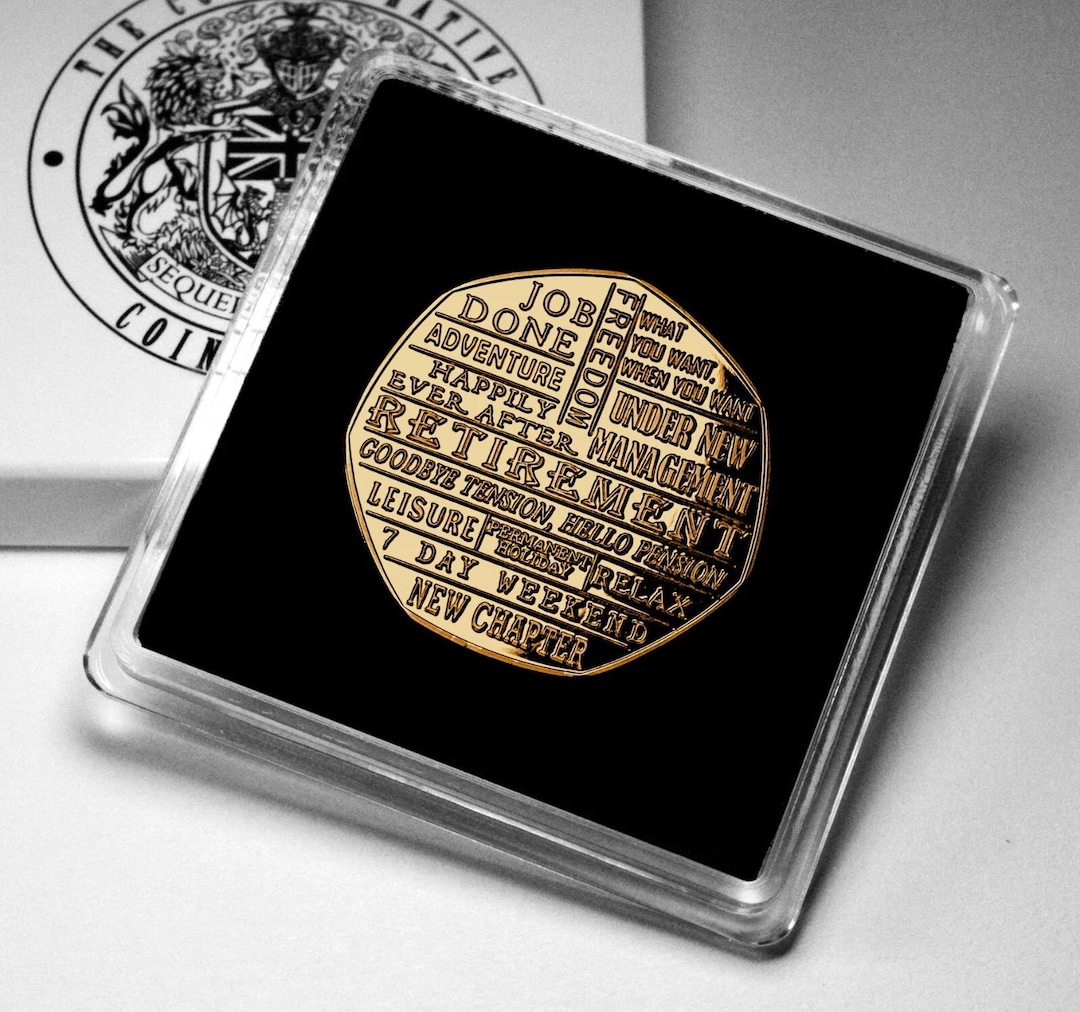 HAPPY RETIREMENT 24ct Gold Commemorative Coin in Gift Case. RETIRED ...