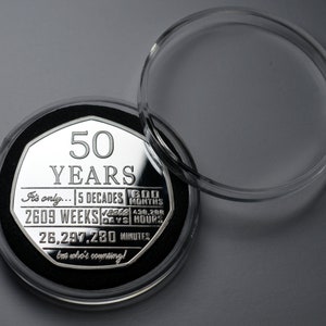 Pair of 50th Birthday Silver & 24ct Gold Commemoratives in Capsules ...