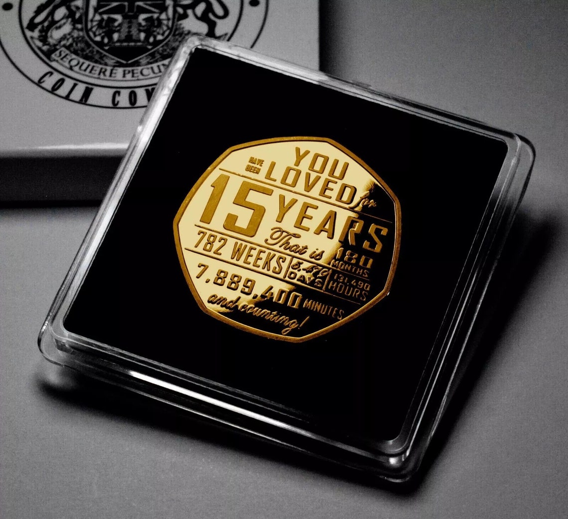 15th Birthday 24ct Gold Commemorative in Gift Case. Gift/present ...