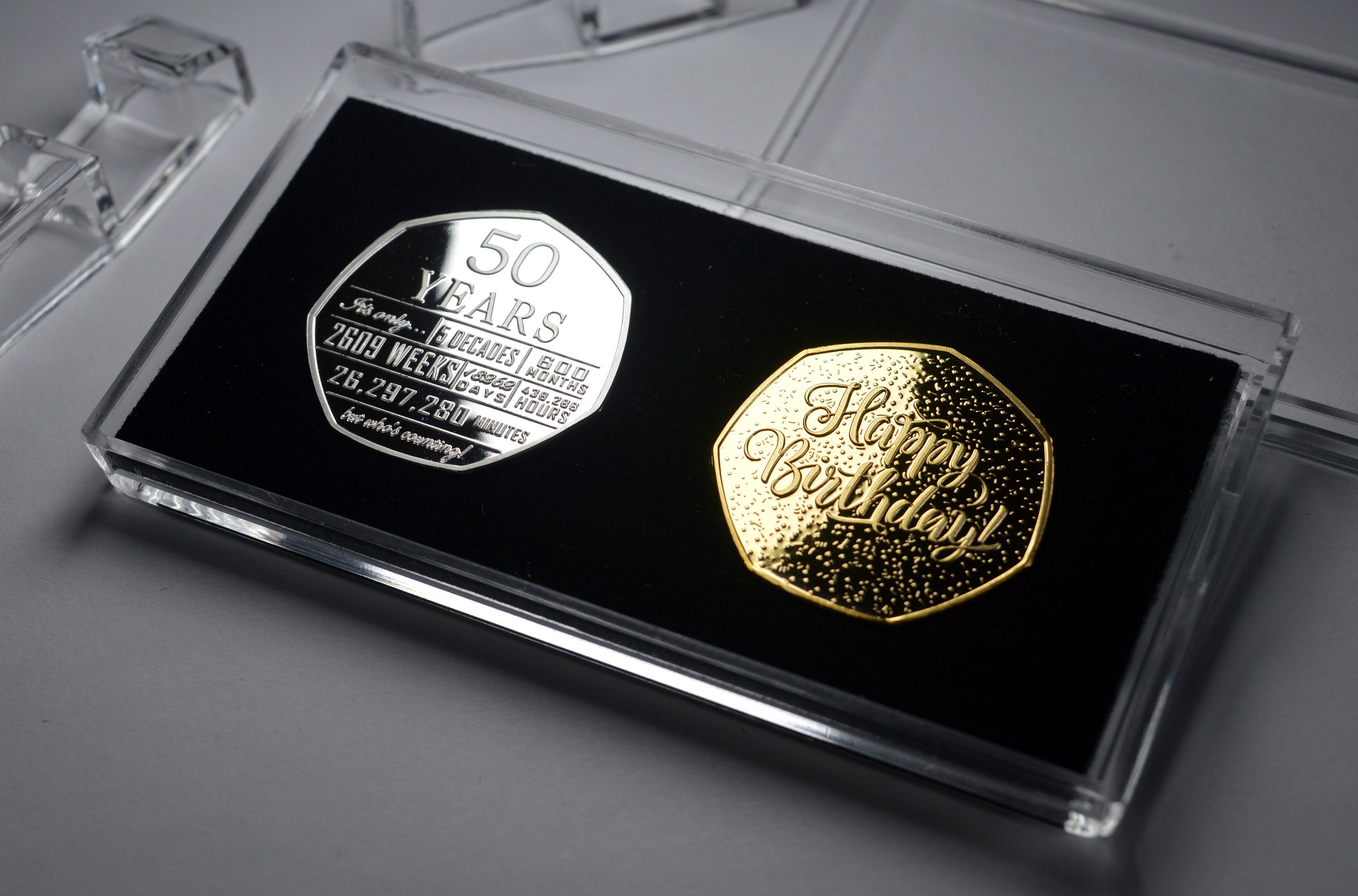 Pair of 50th Birthday Silver & 24ct Gold Commemoratives in 50p | Etsy