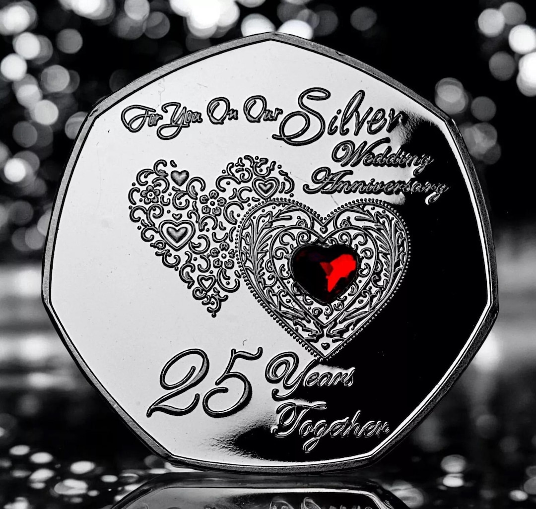 On Our 25th SILVER WEDDING ANNIVERSARY Commemorative. Diamante. Gift ...