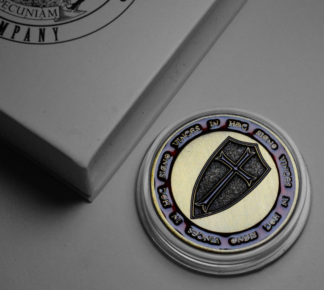 Masonic Knights Templar Antique Gold Commemorative Coin in Gift ...