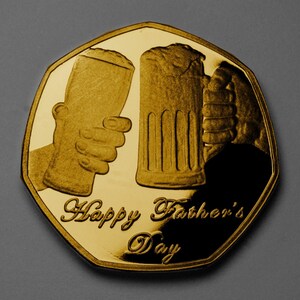HAPPY FATHER'S DAY 24ct Gold Commemorative Coin. Gift/present. Dad ...