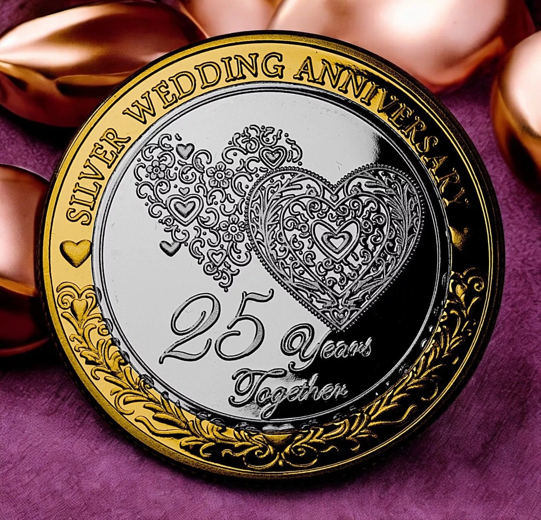 25th Silver Wedding Anniversary Dual Metal Commemorative 25th Silver Wedding Anniversary Dual Metal Commemorative