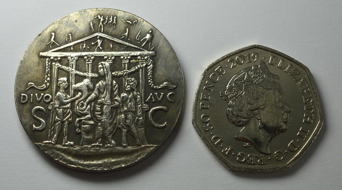 Large Roman Silver Emperor Caligula Coin With Pietas 3.5cm 20g - Etsy UK