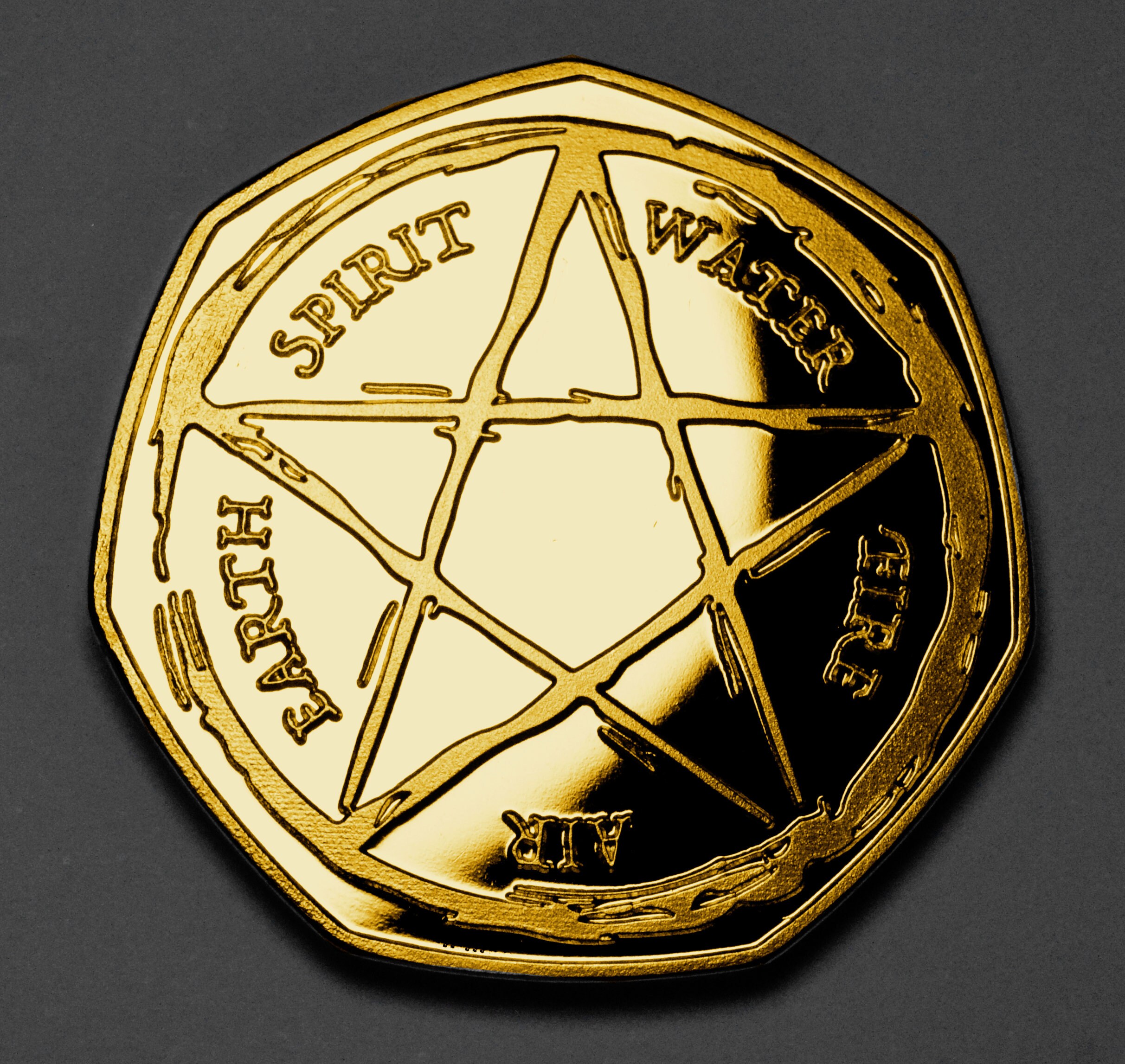 MAGIC ELEMENTS 24ct Gold Commemorative. Pentagram, Circle of Life ...