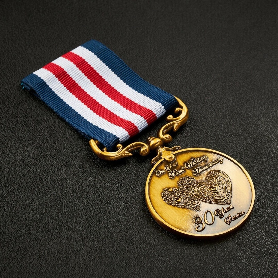 On YOUR 30th Pearl Wedding Anniversary Medal for Long/distinguished ...