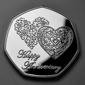 Happy Anniversary Silver Commemorative Coin in Gift/presentation Box ...