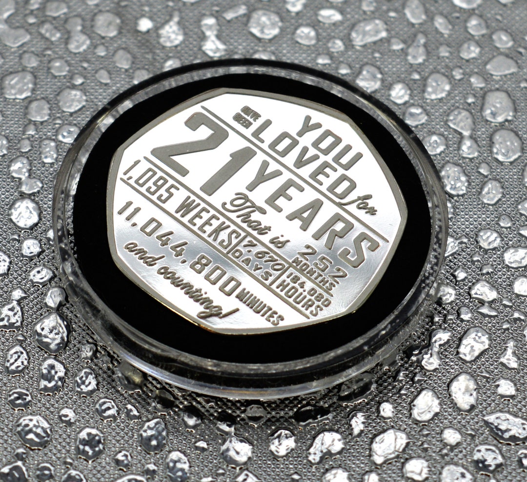 21st Birthday Silver Commemorative in Capsule. Gift/present ...
