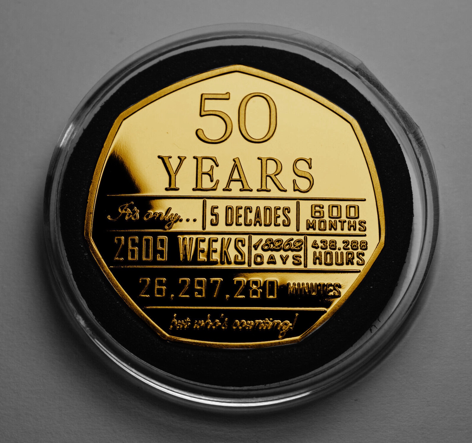 50th Birthday 24ct Gold Commemorative in Gift Box. Gift/present ...