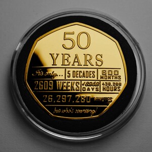 50th Birthday 24ct Gold Commemorative in Gift Box. Gift/present ...