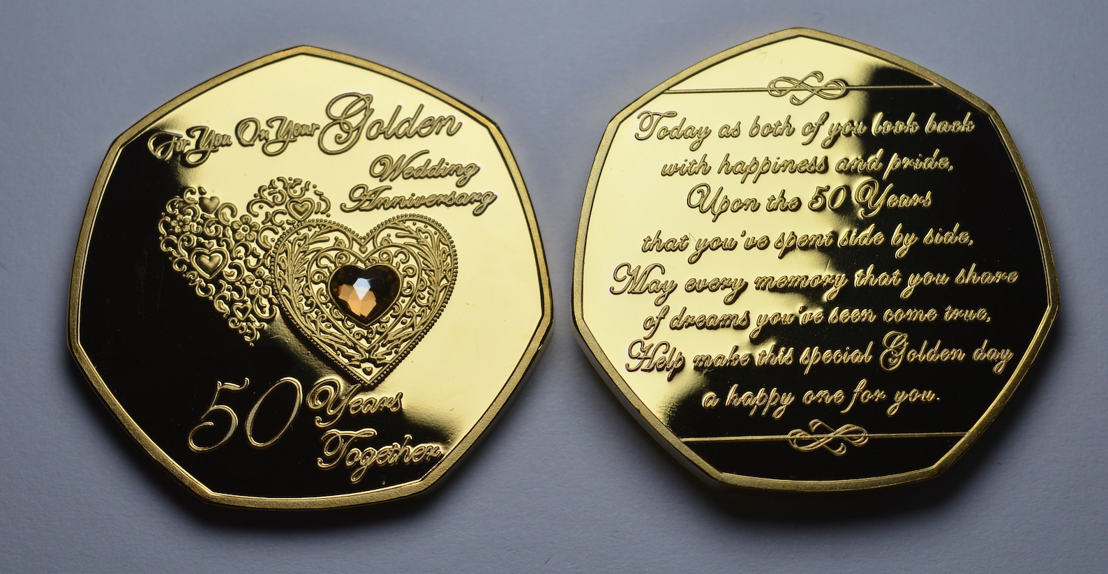 50th GOLDEN WEDDING ANNIVERSARY 24ct Gold Commemorative With - Etsy