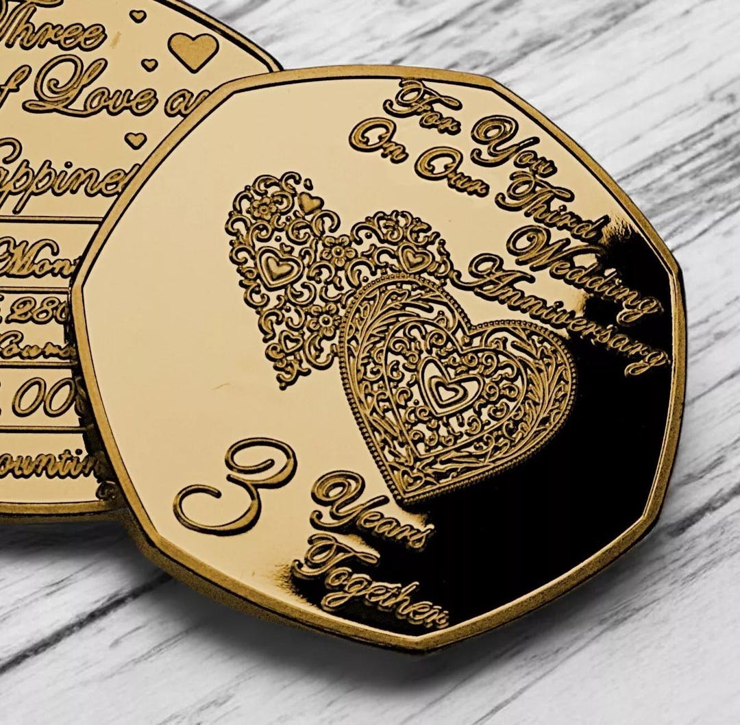 For You on OUR 3rd WEDDING ANNIVERSARY 24ct Gold Commemorative. 3 Years ...