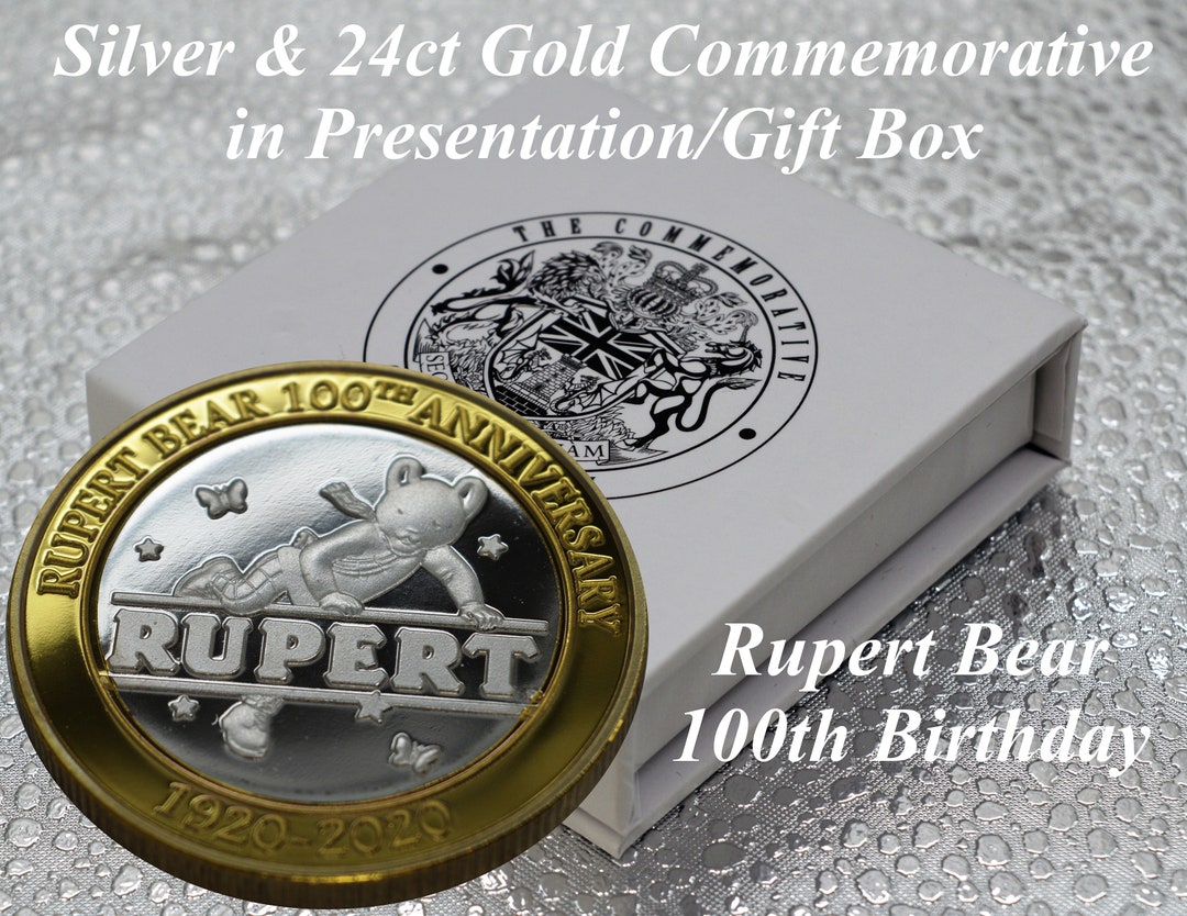 RUPERT BEAR 100th Birthday Anniversary 'dual Metal' Silver & 24ct Gold ...