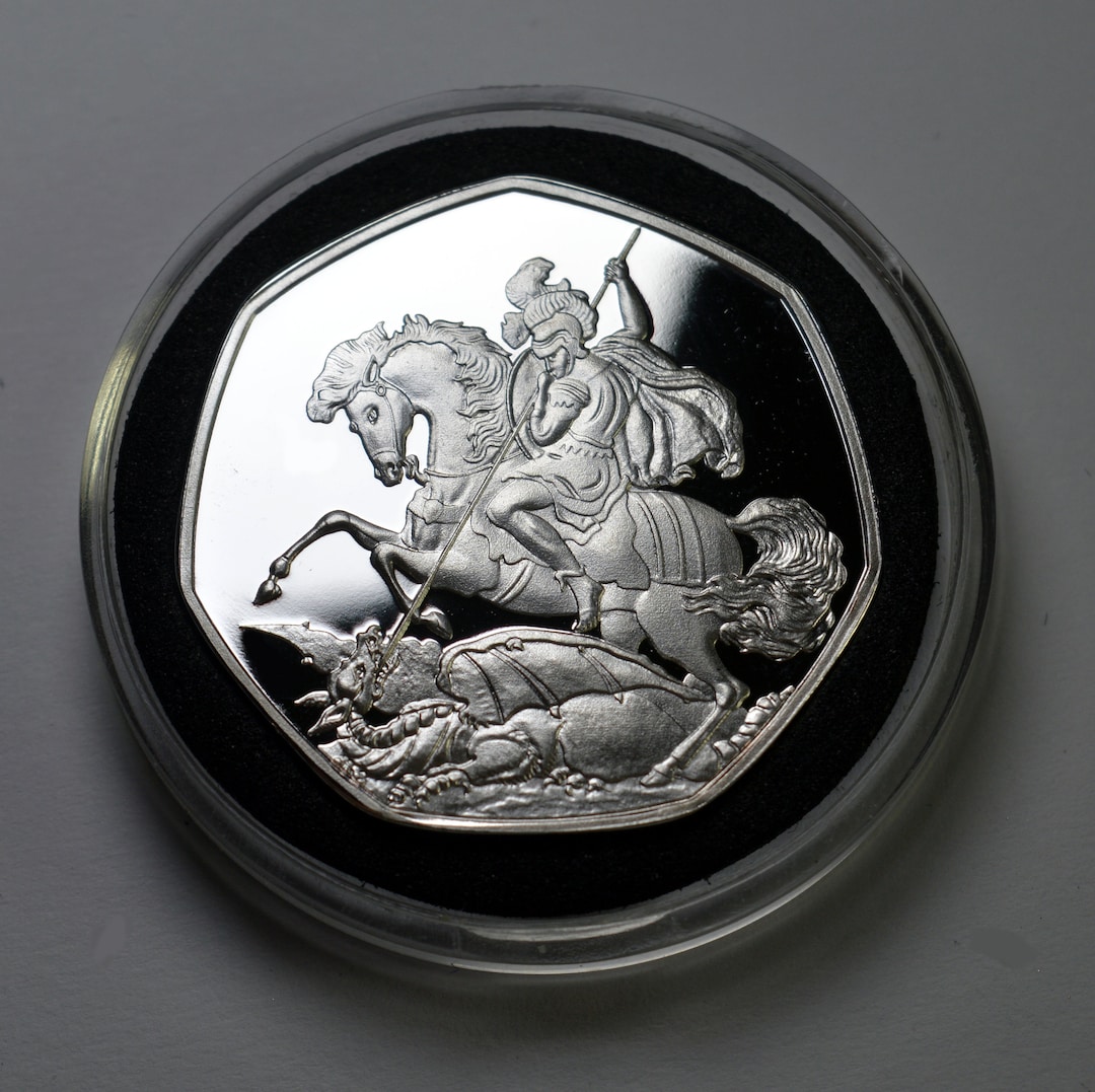 St George and the Dragon Silver Commemorative in Capsule. Patron Saint ...