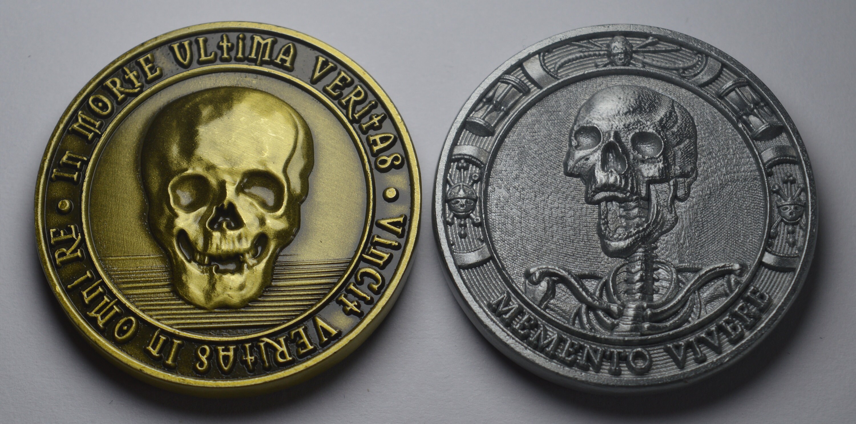 Pair of Memento Mori/vivere Reminder Coins in Capsules. | Etsy