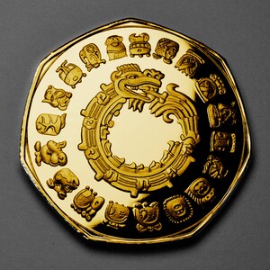 Aztec Calendar 24ct Gold Commemorative in Capsule. Mayan/maya/mexico ...