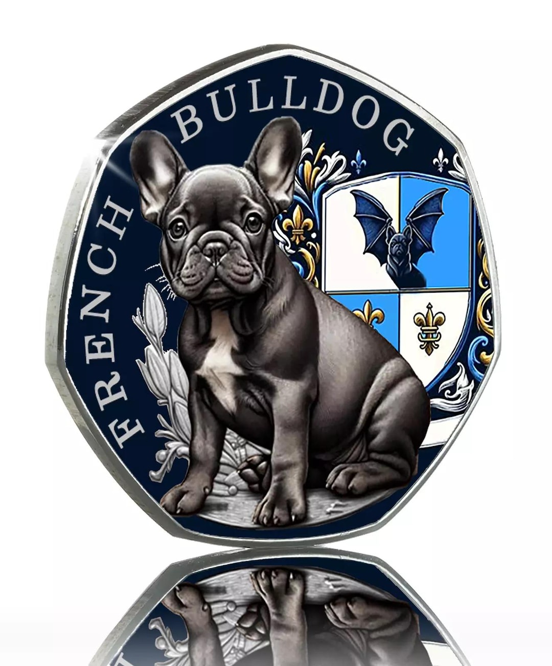 Brand New French Bulldog Full Colour Silver Commemorative Coin ...