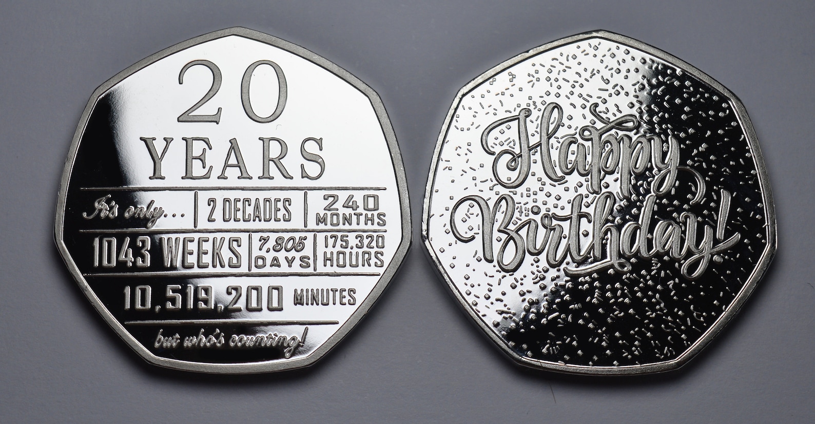 20th Birthday Silver Commemorative. Gift/present - Etsy UK
