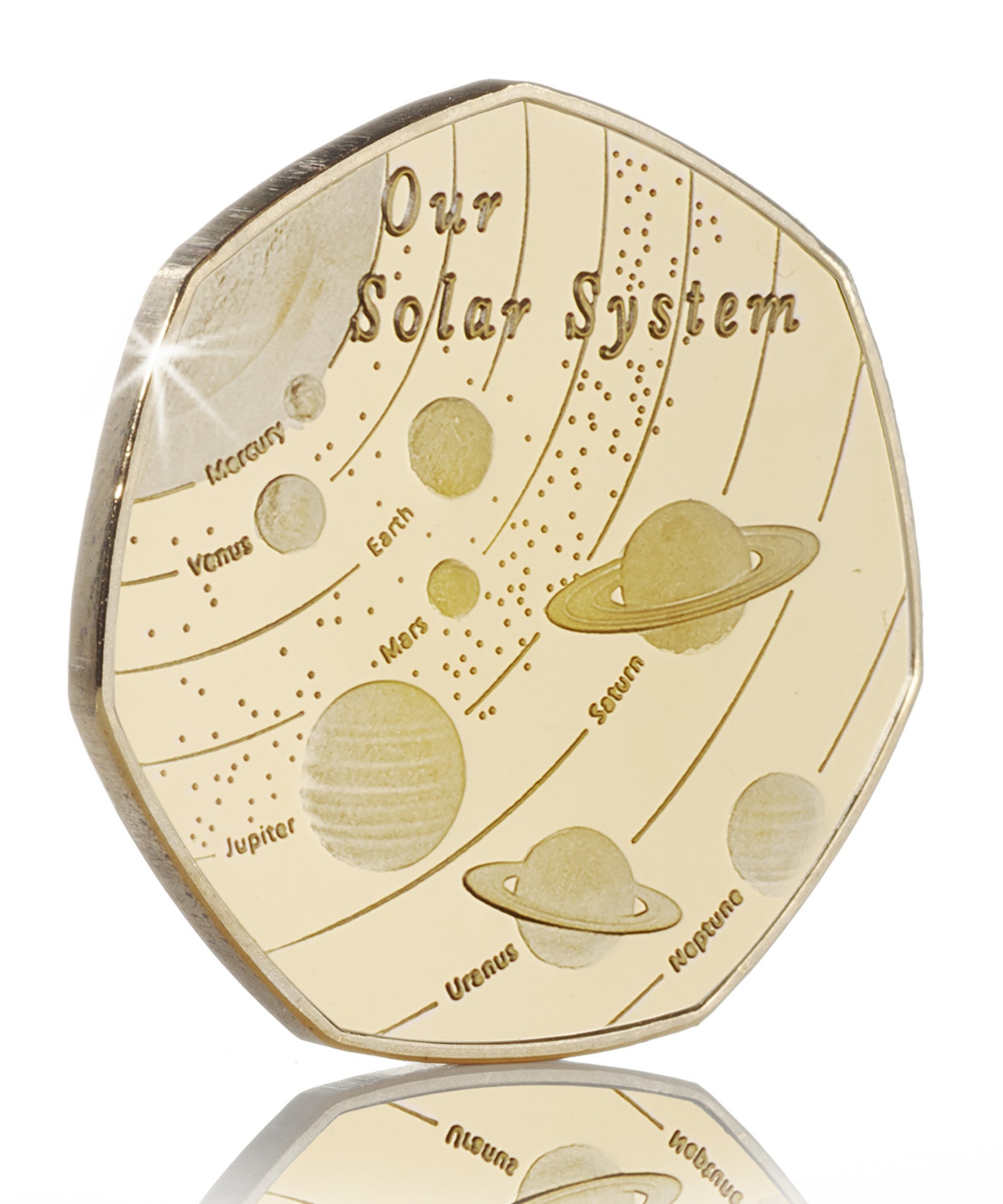 OUR SOLAR SYSTEM 24ct Gold Commemorative With Colour Gemstone - Etsy