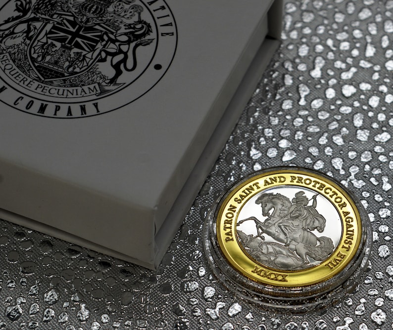 St George and the Dragon 'dual Metal' Silver and 24ct Gold ...