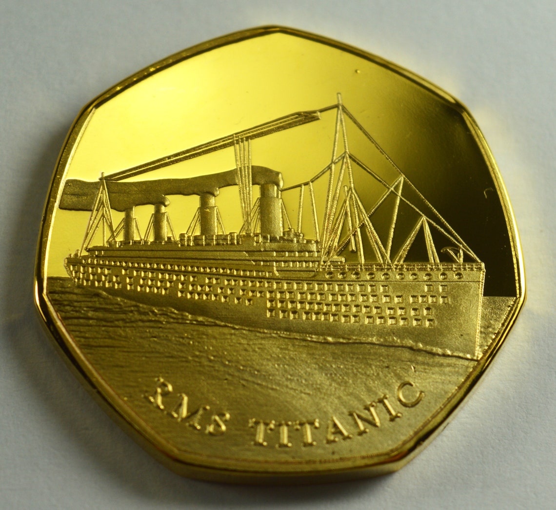 RMS Titanic White Star Line 24ct Gold Commemorative Coin for - Etsy UK