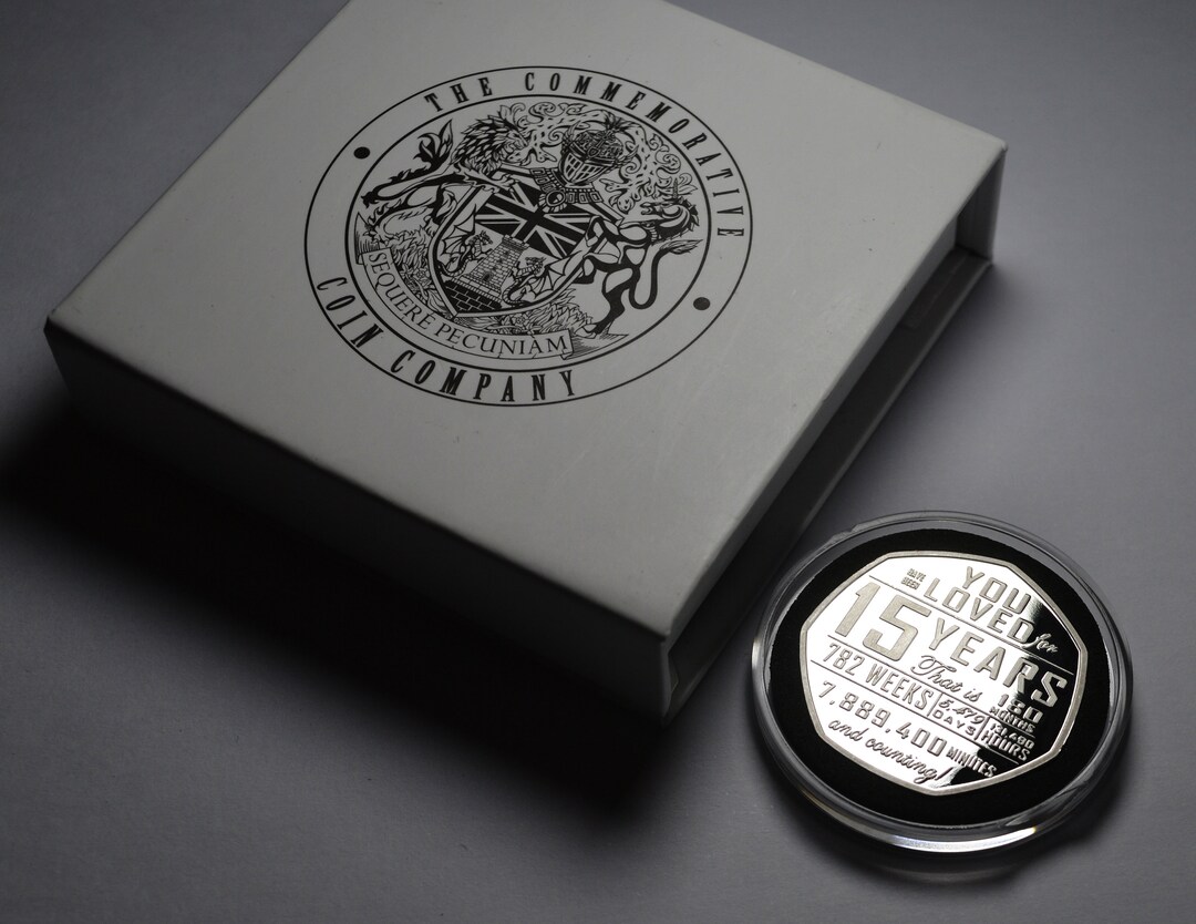 15th Birthday Silver Commemorative in Gift Box. Gift/present ...
