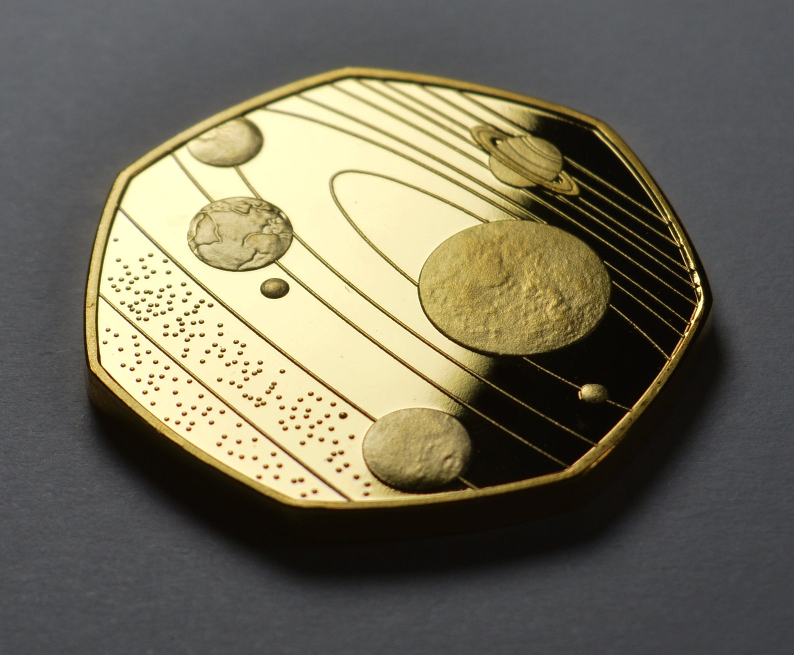 OUR SOLAR SYSTEM 24ct Gold Commemorative. Planets/stars/sun/moon Space ...