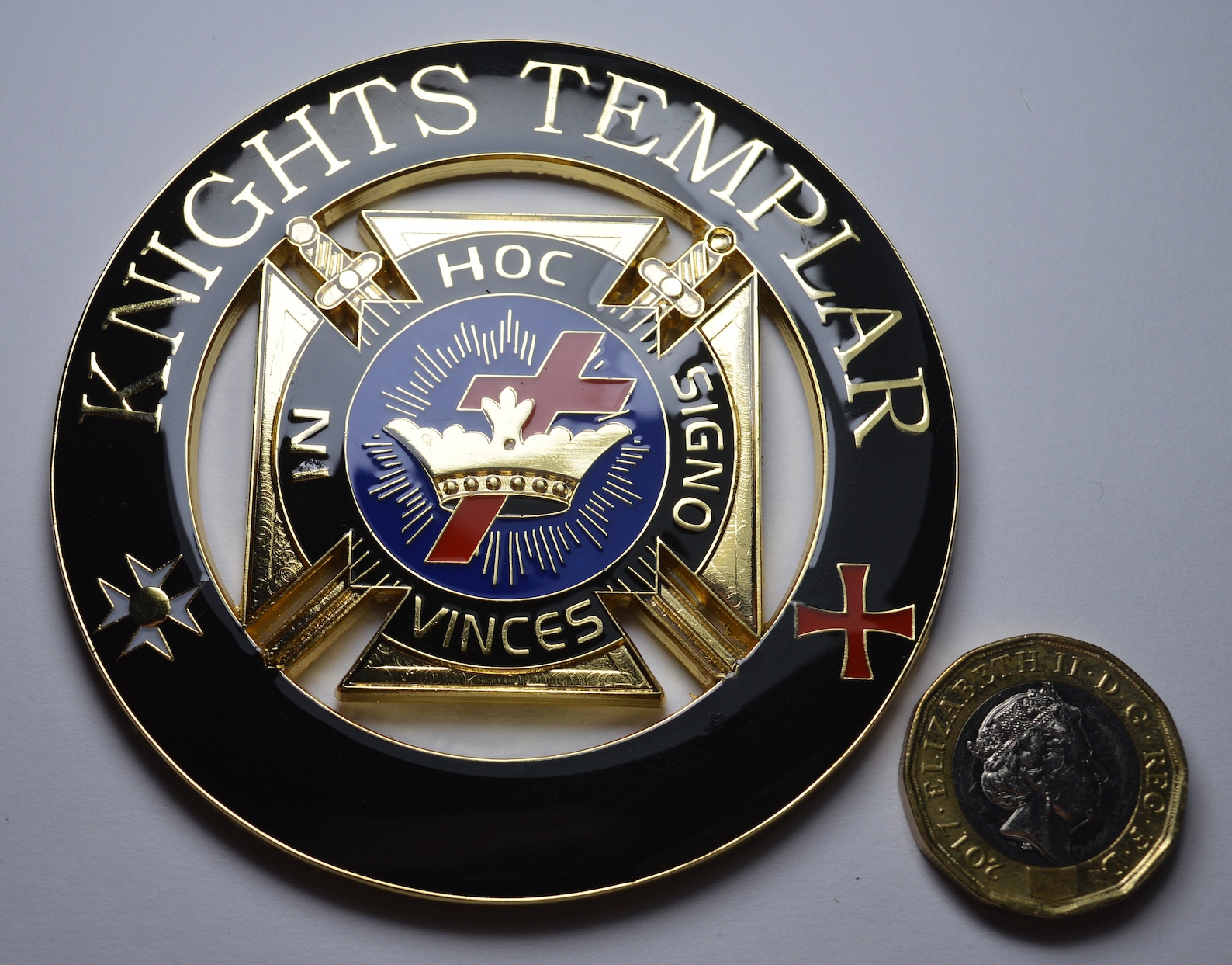 Large Enamelled MASONIC Car Emblem/decoration/badge/decal. KNIGHTS ...