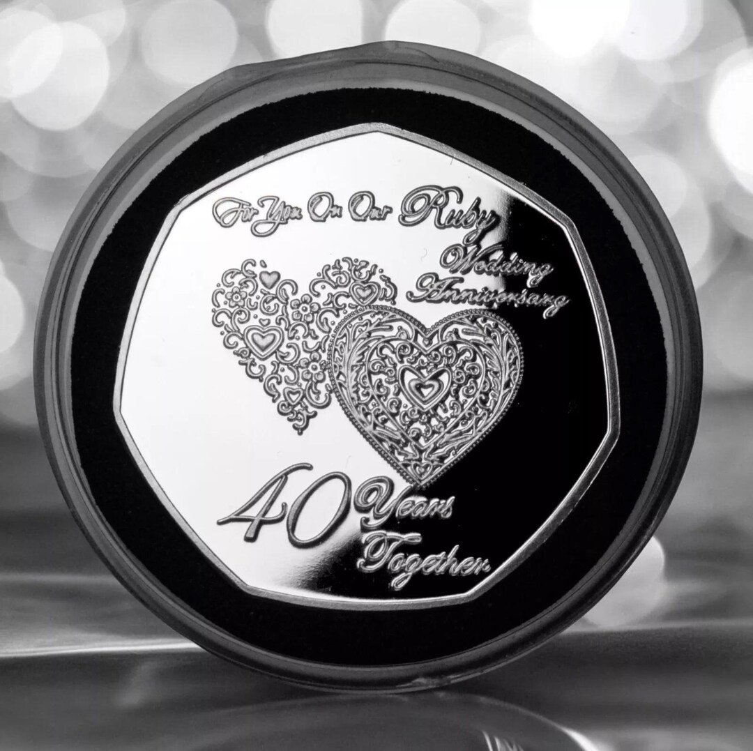 For You on Our 40th RUBY WEDDING ANNIVERSARY Silver Commemorative ...