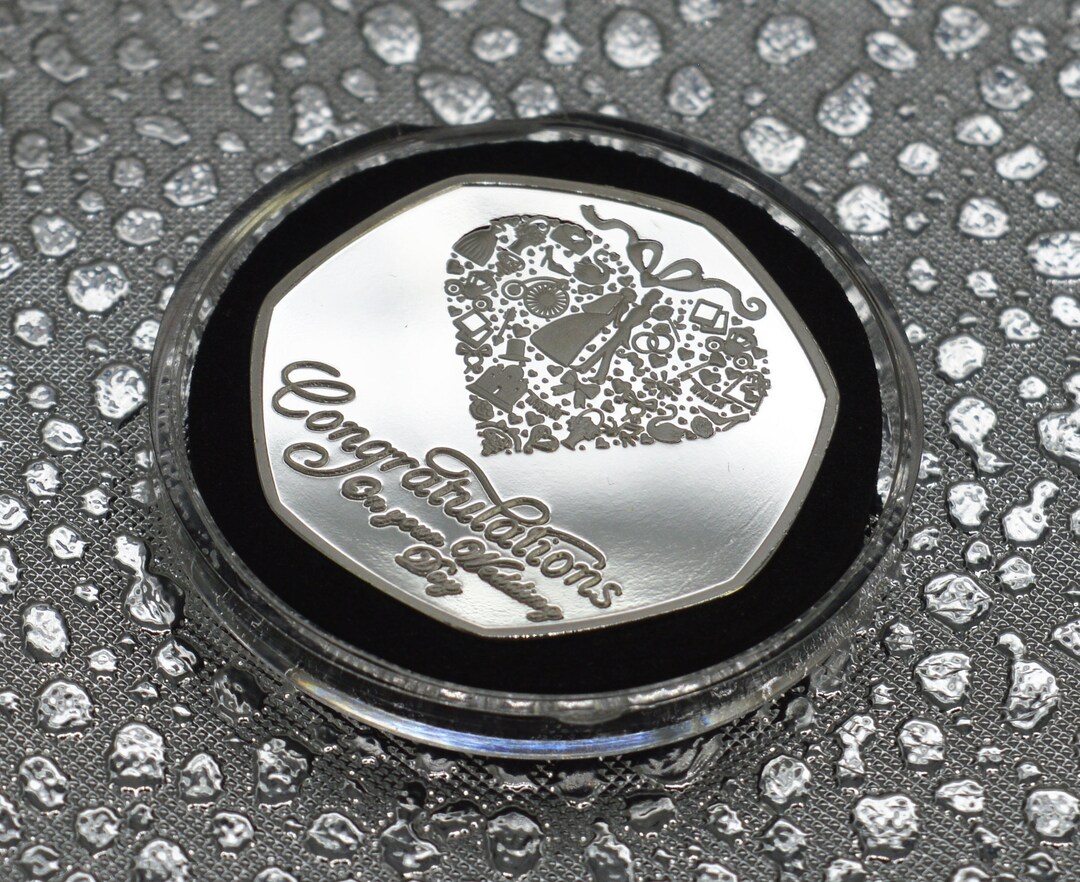 Congratulations on Your Wedding Day Silver Commemorative in Capsule ...