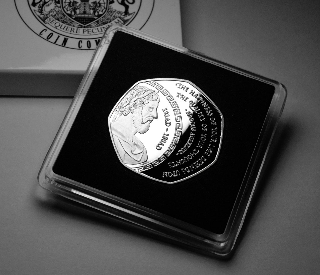 Marcus Aurelius Stoic/stoicism Silver Commemorative Coin. Gift Case ...