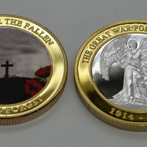 World War One 'dual Metal' Silver and 24ct Gold Commemorative Coin in ...