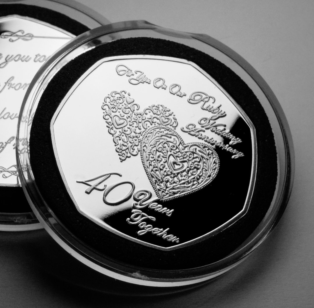 For You on Our 40th RUBY WEDDING ANNIVERSARY Silver Commemorative ...