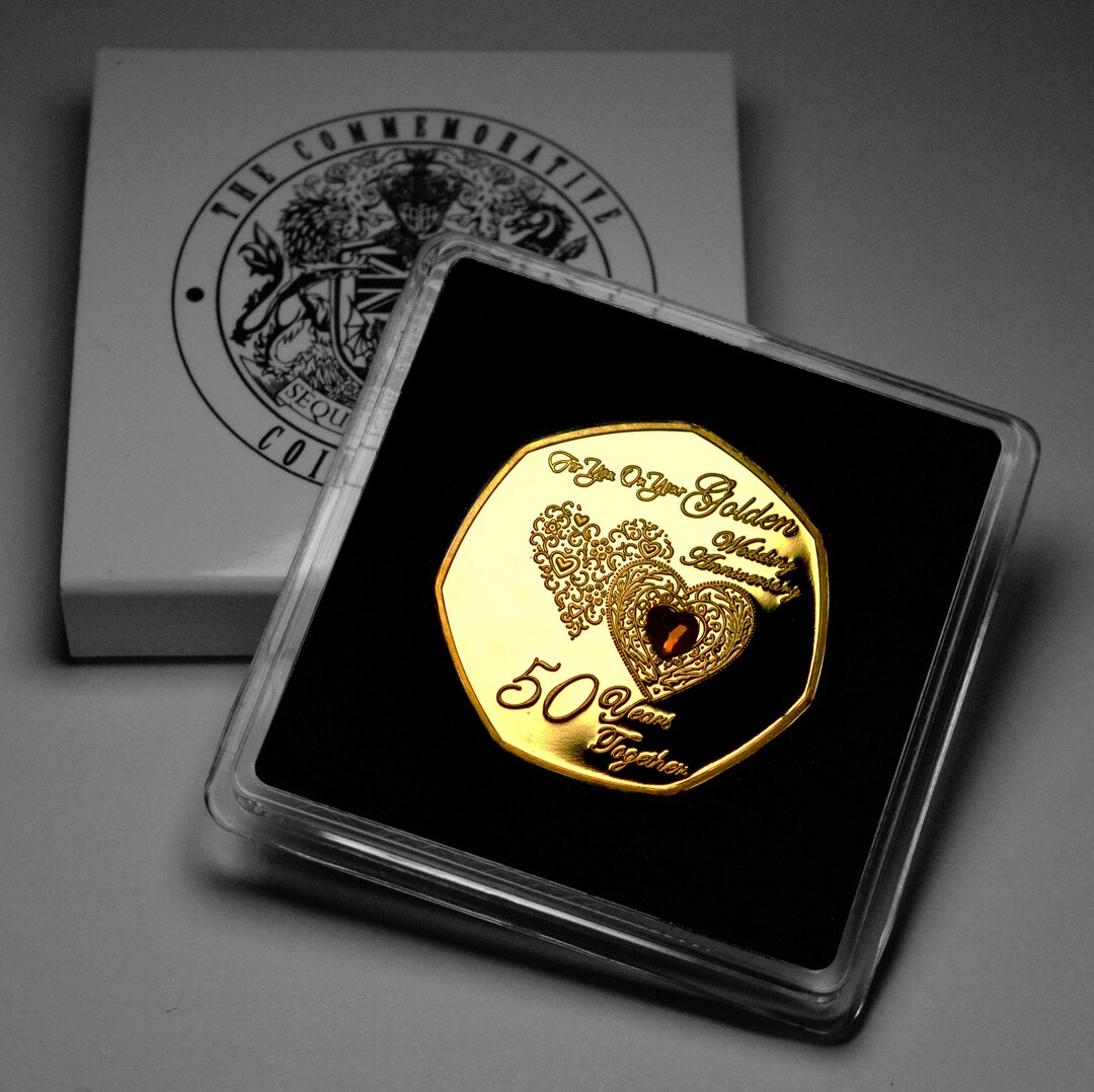 For You on Your 50th GOLDEN WEDDING ANNIVERSARY 24ct Gold Commemorative ...