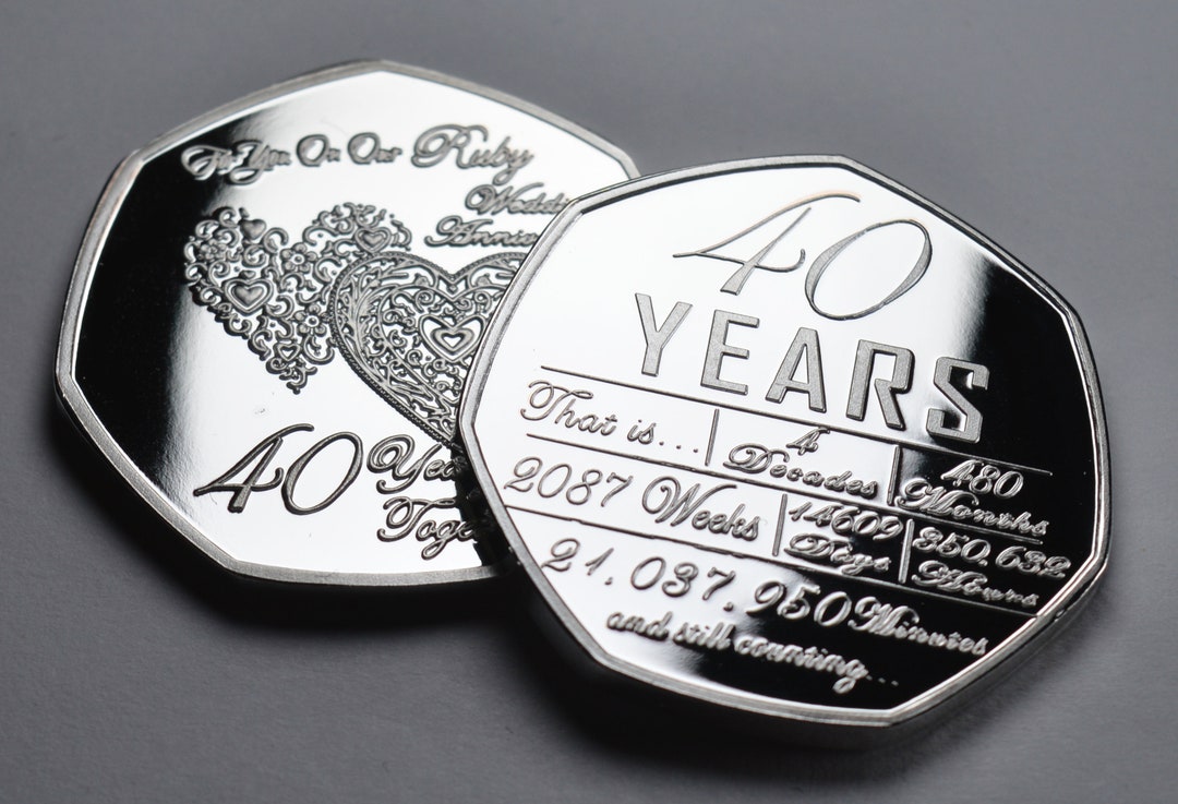 For You on Our 40th RUBY WEDDING ANNIVERSARY Commemorative. Gift ...