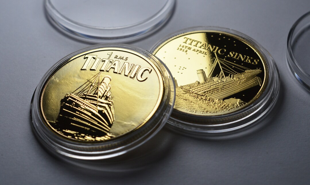 RMS TITANIC 24ct Gold Commemorative in Capsule. Ocean Liner, Olympic ...