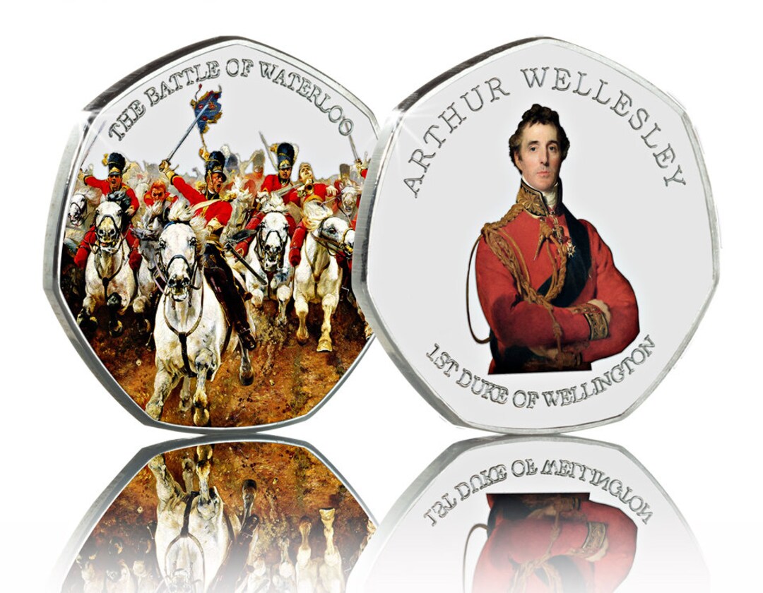 Full Colour BATTLE OF WATERLOO .999 Silver Commemorative. Arthur ...