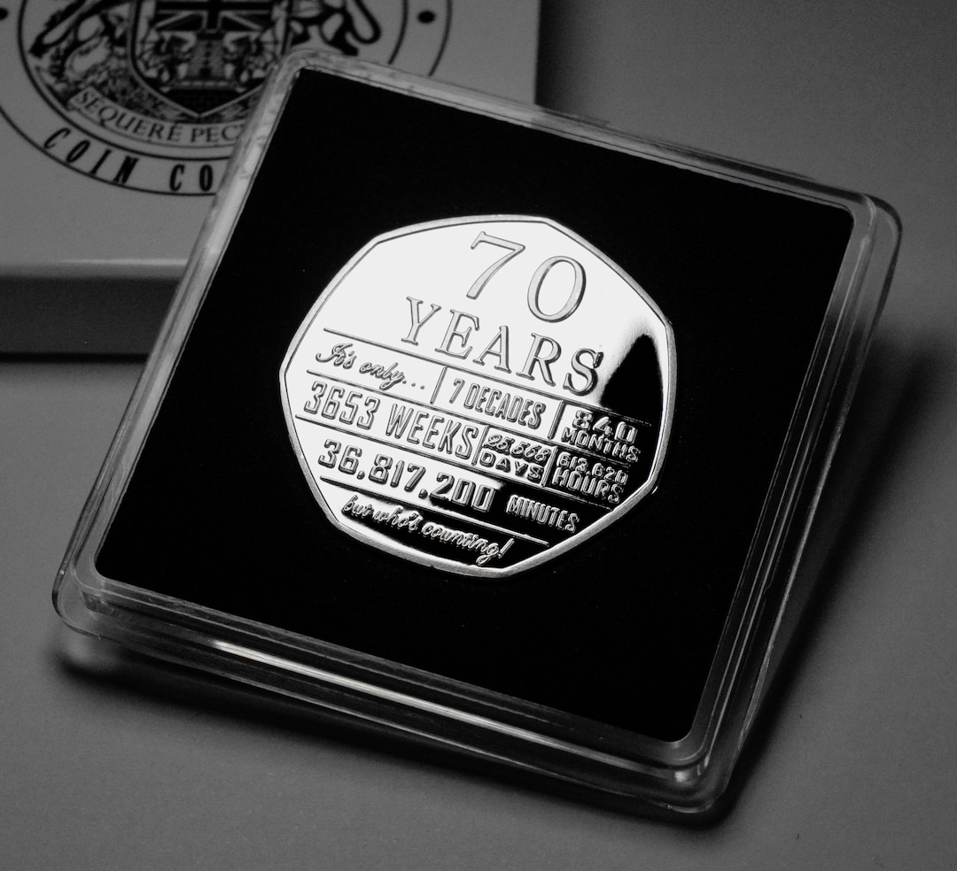 70th Birthday Silver Commemorative in Gift Case. Gift/present ...