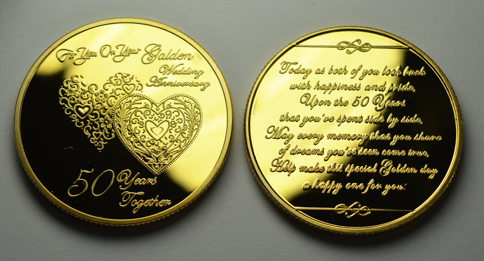 50th GOLDEN WEDDING ANNIVERSARY 24ct Gold Commemorative in | Etsy