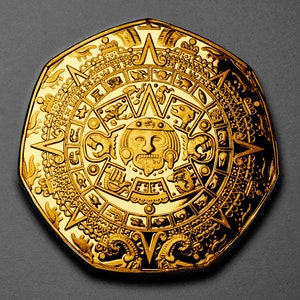 Aztec Calendar 24ct Gold Commemorative in Capsule. Mayan/maya/mexico ...