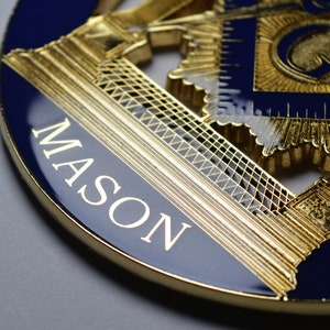 Large Enamelled MASONIC Car Emblem/decoration/badge/decal. Square & Compasses. Freemasonry ...