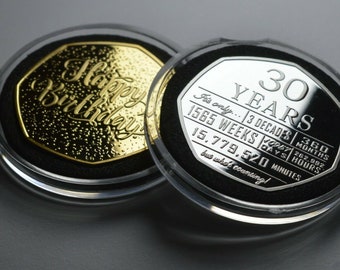 Pair of 30th Birthday Silver & 24ct Gold Commemoratives in | Etsy