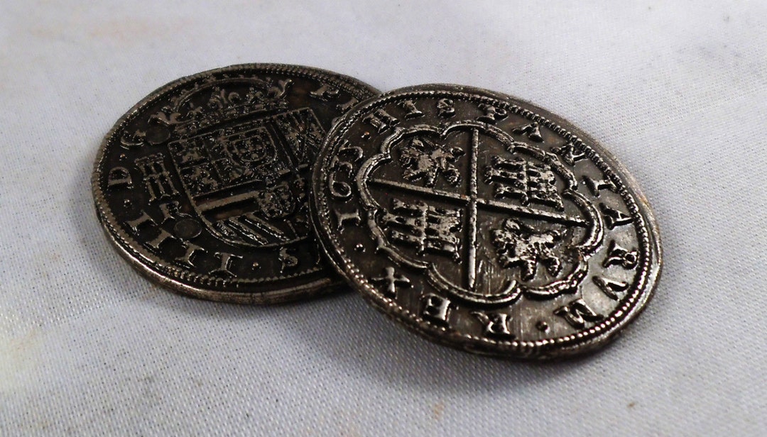 Stunning Pair of Large Spanish Silver Pieces of Eight - Coins/pirates ...