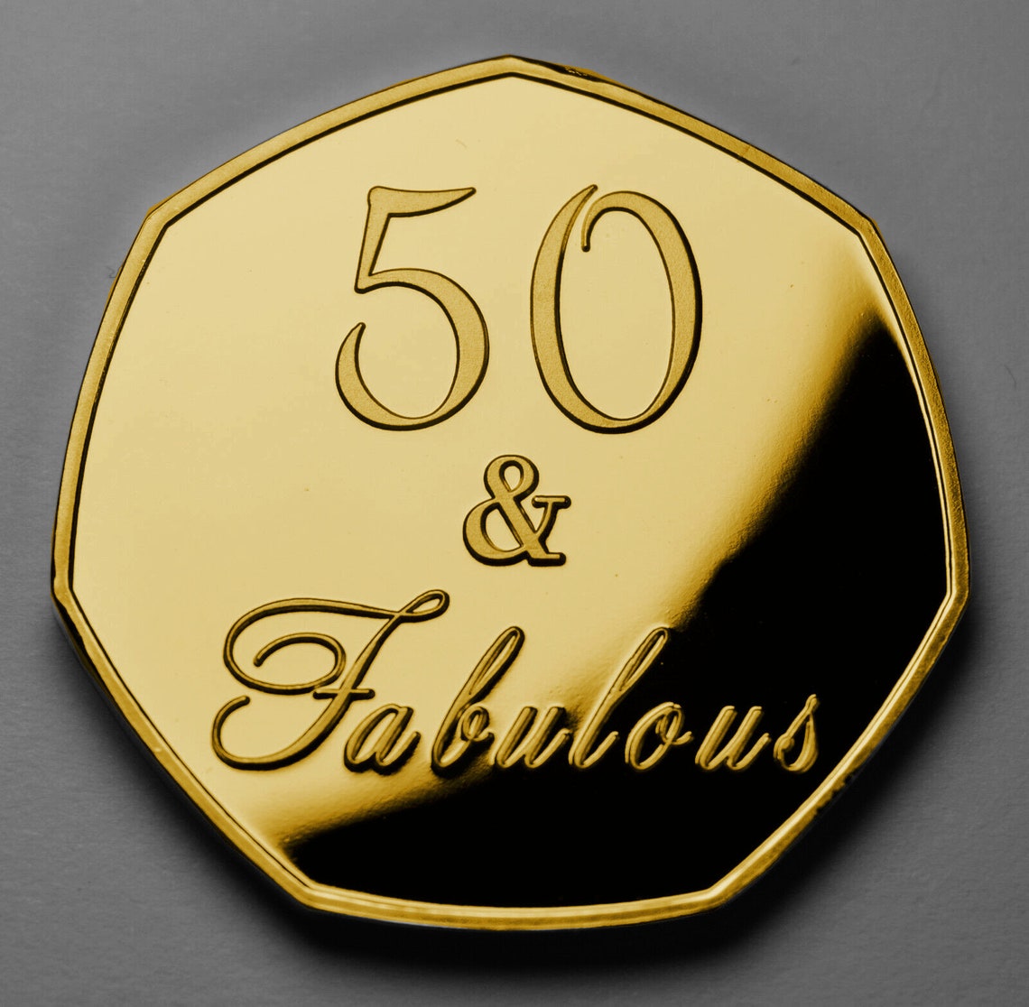 50th Birthday 24ct Gold Commemorative in Gift Box. '50 & Fabulous' Gift ...