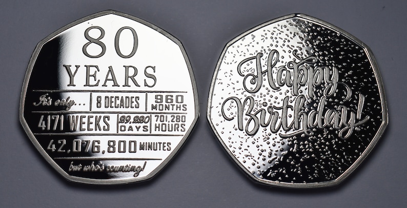 80th Birthday Silver Commemorative. Gift/present | Etsy UK
